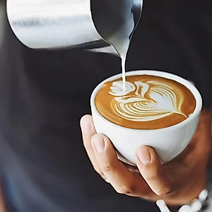 Milk Frothing Pitcher 32oz,Espresso Steaming Pitcher 32oz,Espresso Machine Accessories,Milk Frother Cup 32oz,Milk Coffee Cappuccino Latte Art,Stainless Steel Jug