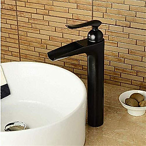 ShiSyan Y-LKUN Taps Elegant Bathroom Sink Faucet Waterfall Faucet Sink Effect Brass Faucet Mixer Tap Black Faucet