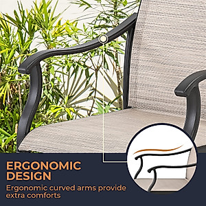 HAPPATIO Patio Dining Set,7 Piece Outdoor Dining Set,Patio Furniture Sets,2 Swivel Dining Chairs,4 Reg.Dining Chairs,Textilene Furniture Set for Patio,Yard,Pool (Gray)