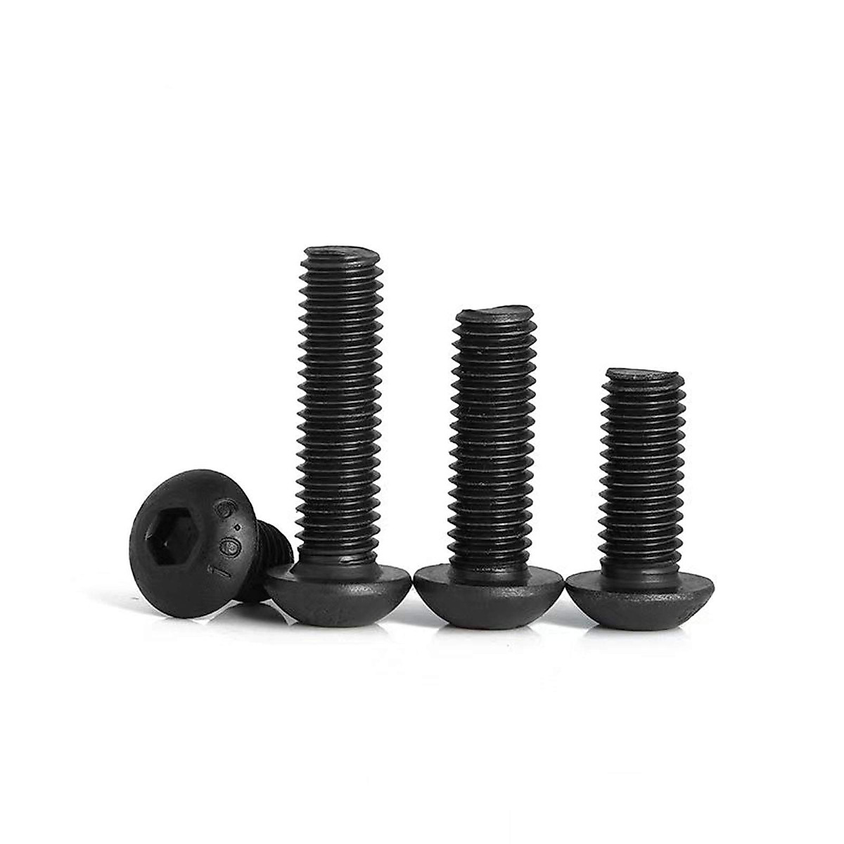 50 Pcs M5-0.8 x 12mm Button Head Socket Cap Screws, 10.9 Grade Alloy Steel, Allen Socket Drive, Black Oxide Finish, Full Thread (10.9 Grade,M5-0.8 x 12mm,50 Pcs)