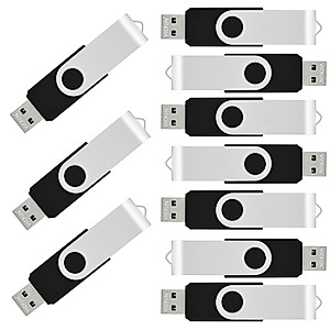 VICFUN 10 Pack 8GB Flash Drives Pack 8GB USB Memory Stick Bulk 8GB USB Thumb Drive USB 2.0, Black