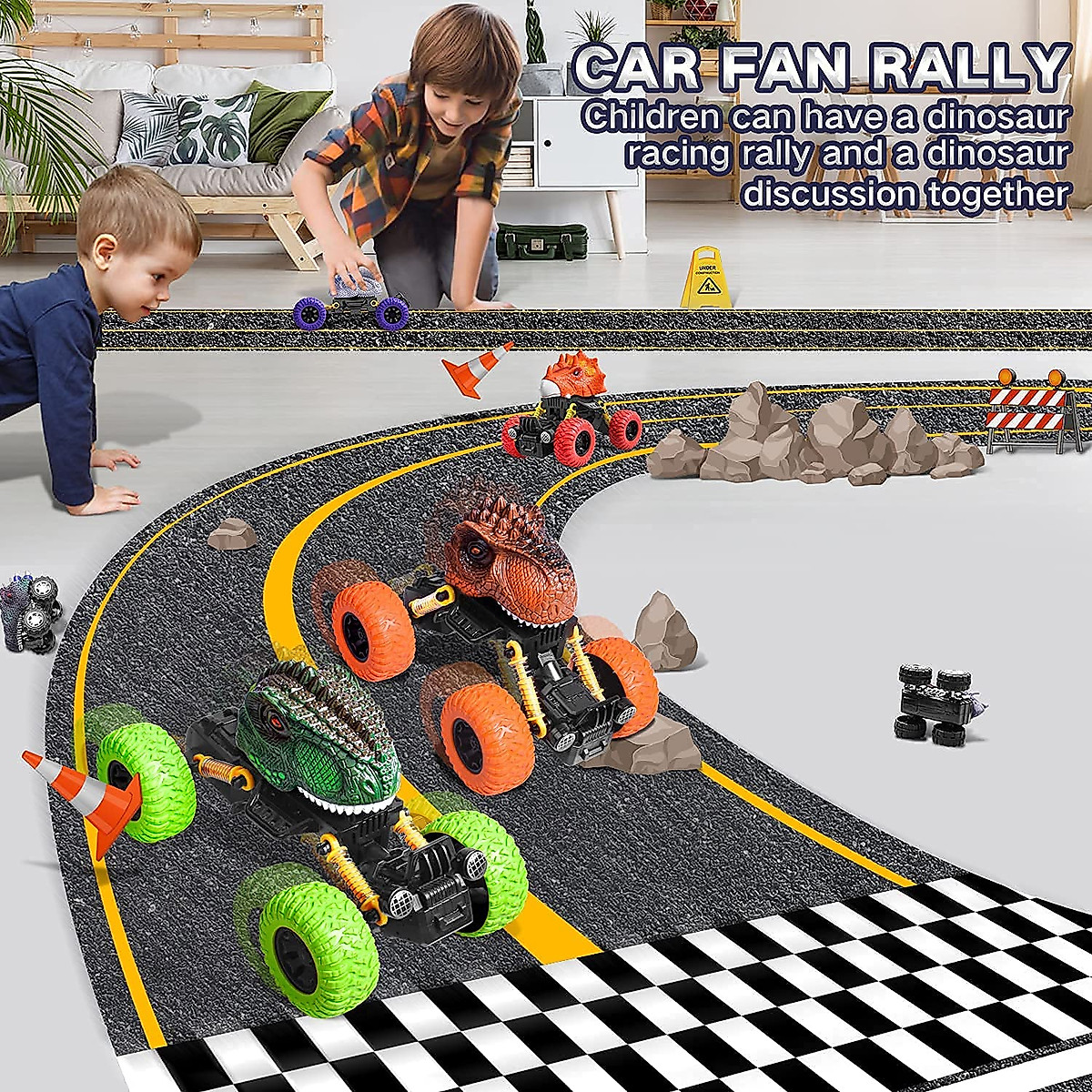 Dinosaur Toys for Kids 3-5 Toys for 3 Year Old Boys - 4 Drive Toys for 5 Year Old Boys Cars for Kids Toys for 4 Year Old Boys Gifts for 2 3 4 5 6 Year Old Boys Toys Birthday Gift