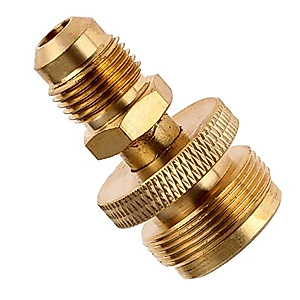 GUOFALDE 1LB Portable Propane Tank Cansiter Regulator Adapter Connection to 3/8" Male Flare (5/8"-18UNF) Thread, Portable Camping Grill Stove Parts for Heaters, Burner, Cooker, Fire Pit Parts