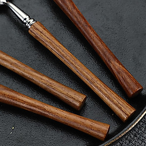 Aimilan 48 Piece Silverware Set for 12, 18/10 Stainless Steel Rosewood Wooden Handle Flatware Cutlery Set for Home Kitchen Restaurant, Mirror Finish, Dishwasher Safe (48-Piece for 12)