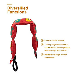 purrrfect life Fire Hose Interactive Squeaking Water Dog Toy, Dog Toy for Tug O War, Durable Dog Chew Toy with Squeakers, No Stuffing Dog Toy with Ropes for Small, Medium & Large Dogs