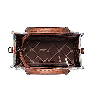 Wrangler Purse for Women Boho Aztec Tote Bag Hobo Shoulder Top Handle Handbags with Wide Guitar Strap Fall Collection XY6 WG2202-8120SBR