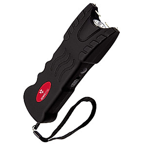 Avenger Defense Stun Gun for Self Defense with LED Flashlight Protection Device (ADS-80B)- (Dark Black)