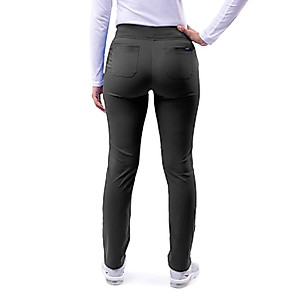 Adar Pro Scrubs for Women - Skinny Leg Yoga Scrub Pants - P7102 - Black - M