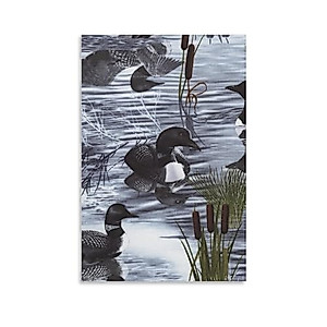 Loons Duck Aesthetic Canvas Wall Art Painting Gallery Wall Decor Picture for Bedroom Living Room Bathroom 08x12inch(20x30cm)