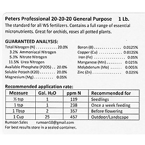 Peters Professional 20-20-20 General Purpose Fertilizer 3 Lb. (1)