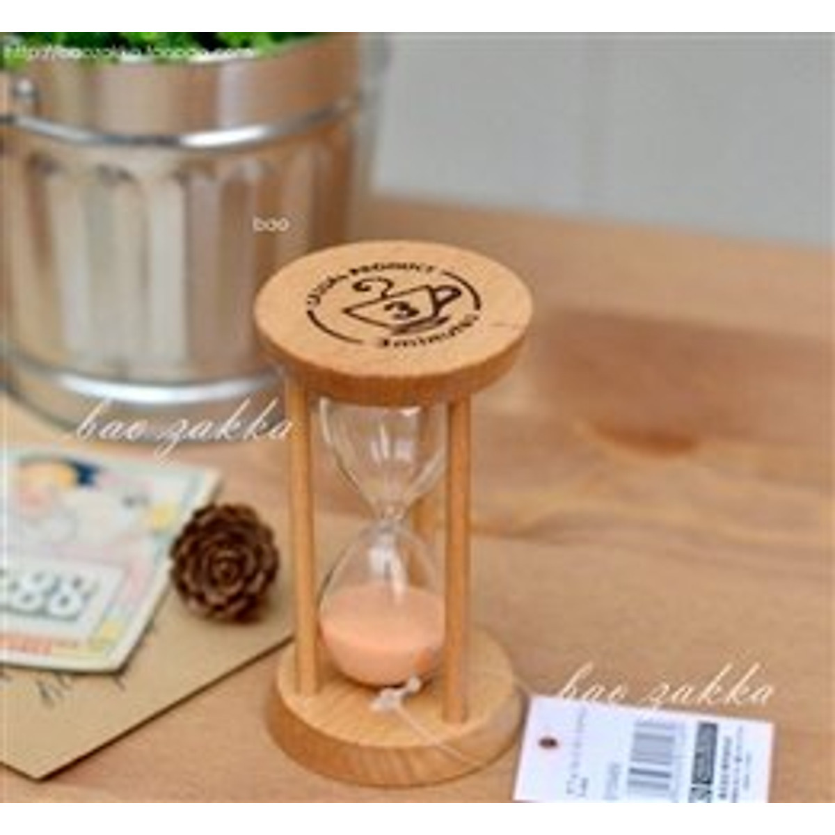 Bao ZAKKA groceries at a single stamping Word 3 minutes wooden hourglass