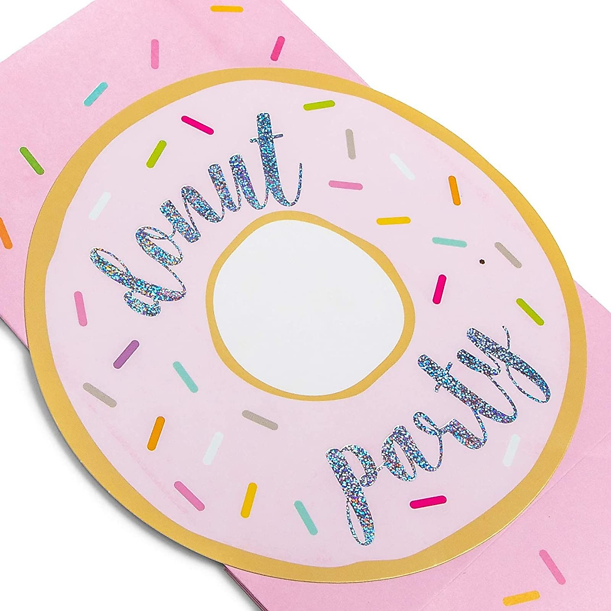 BLUE PANDA Donut Birthday Party Favor Bags (5.25 x 9 x 3.15 Inches, 24 Pack)