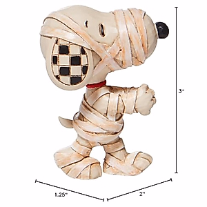 Enesco Peanuts by Jim Shore Snoopy Dressed as a Mummy Miniature Figurine, 3 Inch, Cream