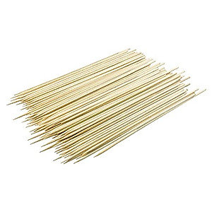 DecorRack 400 Natural Bamboo Skewer Sticks, Natural Wood Barbecue Skewers for Grilling, Kabob, Fruit, Appetizers, Cocktail, Brunch, Chocolate Fountain, BBQ Skewers, 12 inch (Pack of 400)