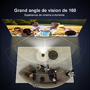 WEWATCH Native 1080P Mini Projector, 13500 Lumens Portable WiFi Bluetooth Projector, with 120 inch Projector Screen, Movie Projector for Home Outdoor Compatible with TV Stick, HDMI, iOS Android