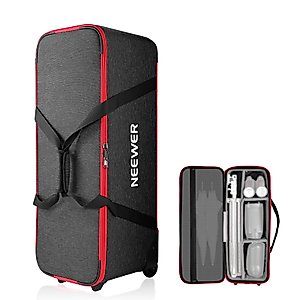 Neewer Trolley Case for Photo Studio Equipment, 30"x11"x11"/77x28x27cm, Tripod Rolling Bag with Wheels/Straps/Padded Compartment/Handle for Light Stands, Strobes, Photography Accessories, PB005