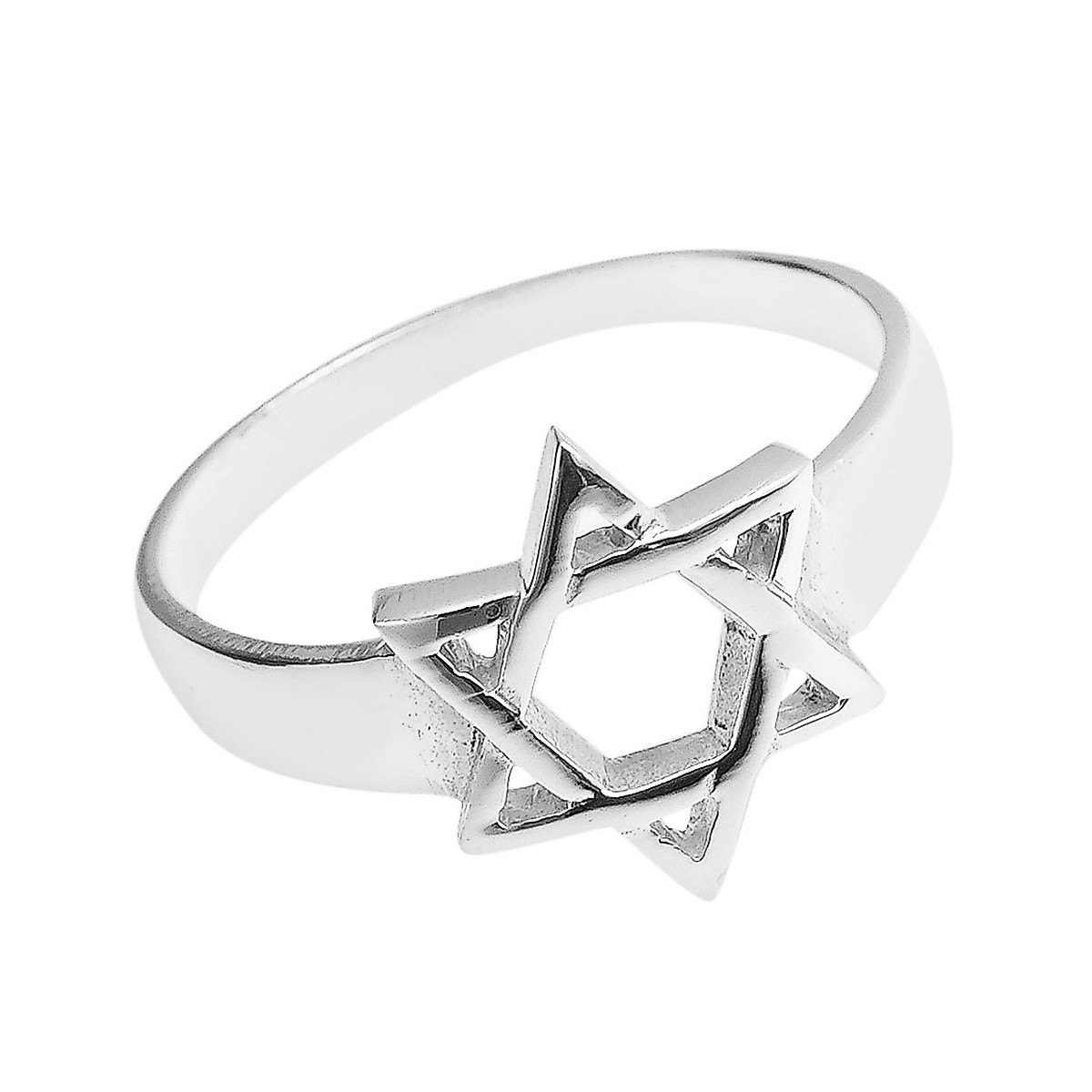 AeraVida Jewish Jewelry Simple Star of David Promise Band .925 Silver Ring | Promise Rings for Women | Comfort Fit Silver Rings for Women | Sterling Silver Rings Size 6