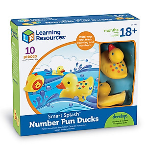 Learning Resources Number Fun Ducks - 10 Pieces, Ages 18+ months Toddler Learning Toys, Preschool Toys, Toddler Bath Toys, Baby Bath Toys