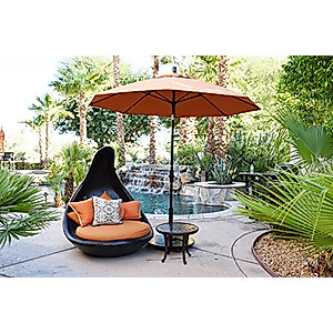 California Umbrella GSCUF908705-F09 9' Round Aluminum Pole Fiberglass Rib Market Patio Umbrella, Black, Navy Blue