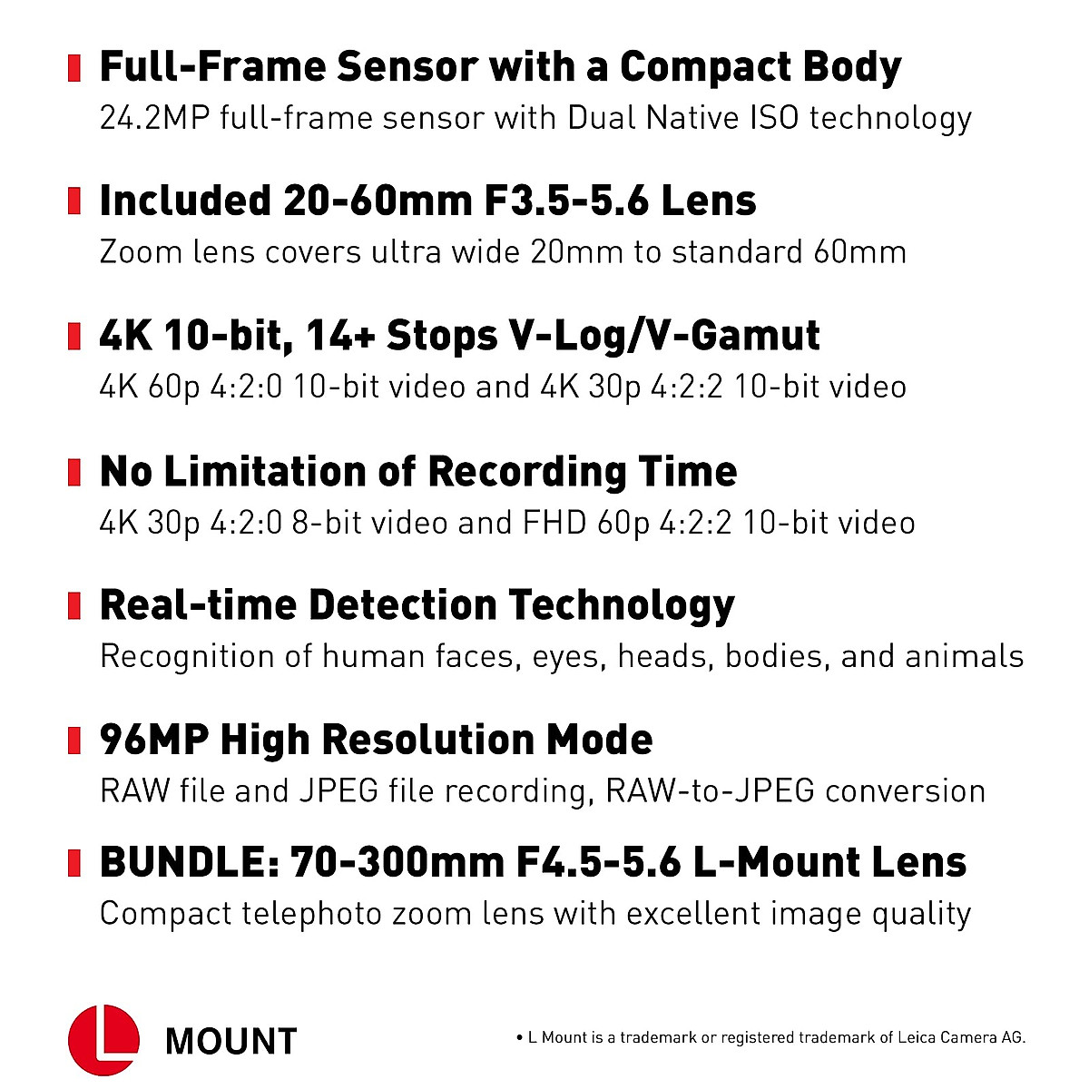 Panasonic LUMIX S5 Full Frame Mirrorless Camera (DC-S5KK) and LUMIX S Series 70-300mm Lens (S-R70300)