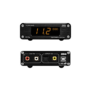 Topping D10s Mini USB DAC CSS XMOS XU208 ES9038Q2M OPA2134 Audio Amplifier Decoder Black