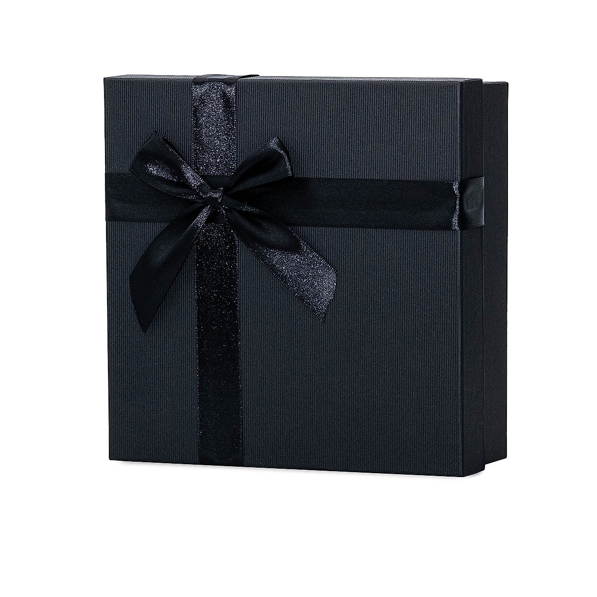 Black Gift Box - 3 Piece Nested Luxury Gift Box Set, Empty Black Gift Boxes with Lids & Ribbon Assorted Sizes Small to Large for Gift Wrapping, Holidays, Bridesmaid & Groomsmen Proposal Gifts, for Him