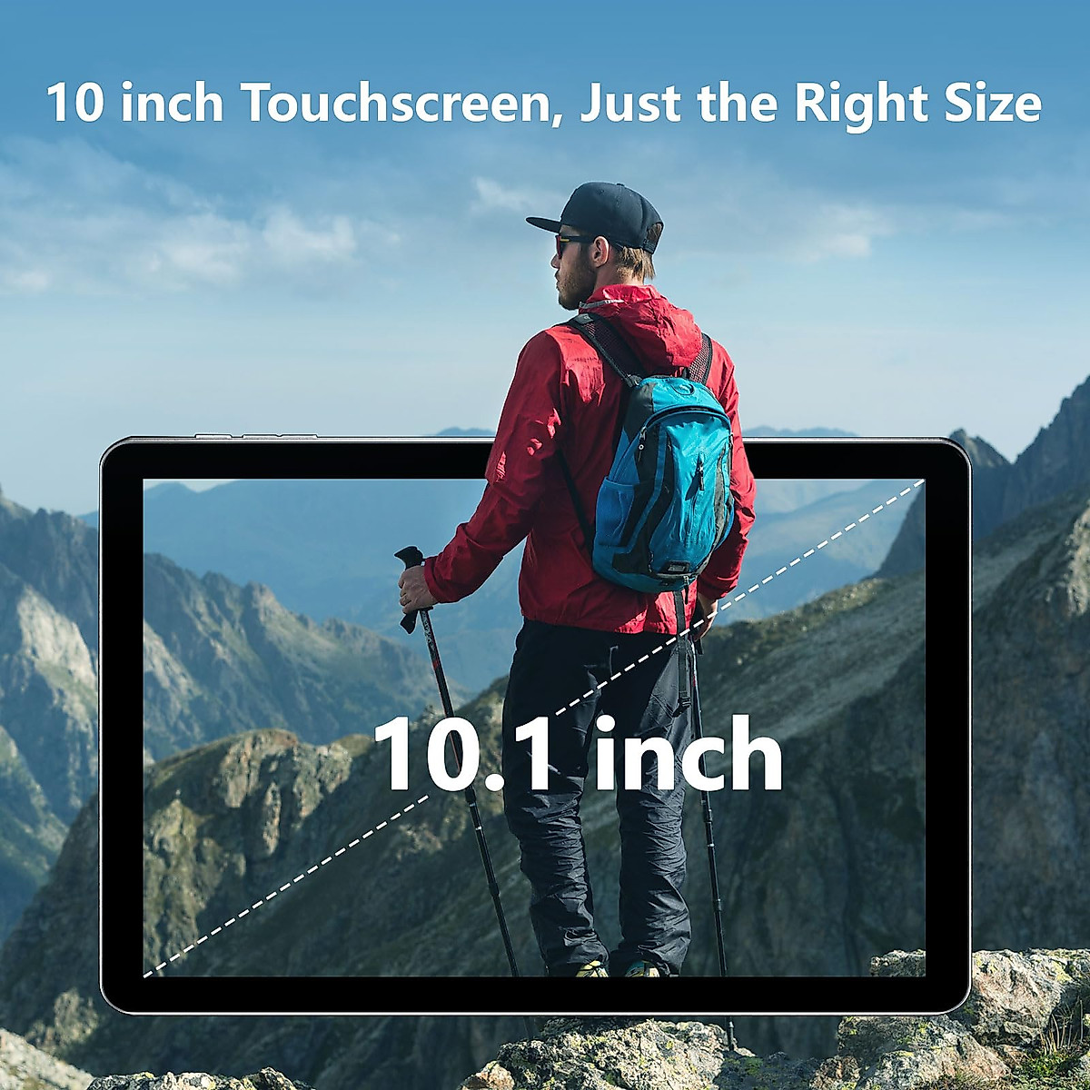 WXUNJA Android 13 Tablet, 10 inch Tablets with 8GB (4+4) RAM 64GB ROM 1TB Expand, Quad-Core Processor, 1280x800 IPS HD Touch Screen, WiFi, Dual Camera, Bluetooth, 6000mAh Battery - Blue