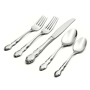 Oneida 2766045Al20 Dover 45 Piece Fine Flatware Set, Service For 8