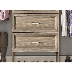 ClosetMaid SuiteSymphony Wood Drawer, Add On Accessory Shaker Style, for Storage, Closet, Clothes, x 10” Size for 25 in. Units, Natural Gray/Satin Nickel, 25" X 10"