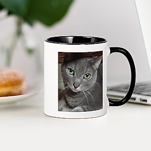 CafePress Gray Cat Russian Blue Mug Ceramic Coffee Mug, Tea Cup 11 oz