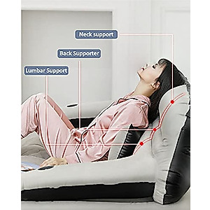 JEAOUIA Twin Air Mattress for Tents Camping - 9" Raised Portable Single Inflatable Couch with Soft Backrest Patch Kit - Blow Up Bed for Car Travel/Overnight Outdoors/Family Leisure