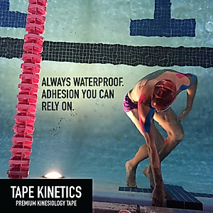 TAPE KINETICS Premium Kinesiology Tape | 2" x 16.4 ft | Waterproof & Latex-free (Black)