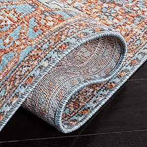 Safavieh Aria Collection Accent Rug - 2' x 4', Rust & Taupe, Oriental Medallion Distressed Design, Non-Shedding & Easy Care, Ideal for High Traffic Areas in Entryway, Living Room, Bedroom (ARA580P)