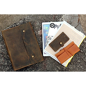 Personalized vintage leather document holder case folder,A4 / letter size leather paper file case organizer portfolio - DH05S