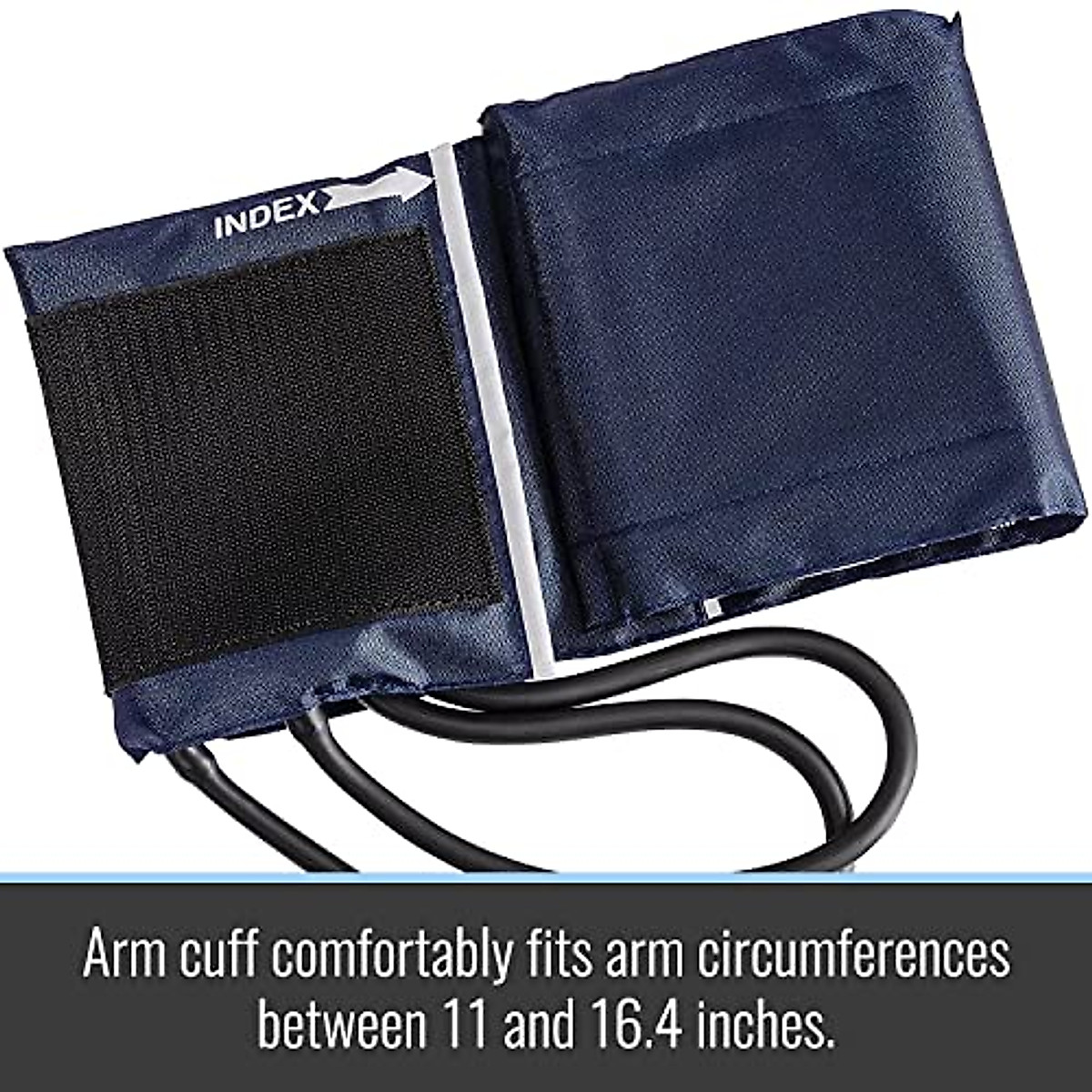 MABIS Sphygmomanometer Blood Pressure Replacement Cuff and Two-Tube Bladder, Adult Size, Blue