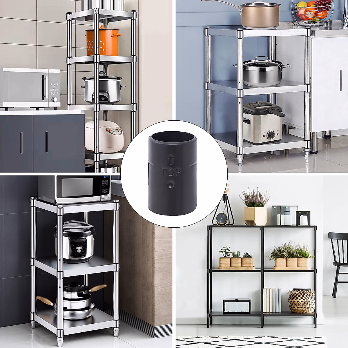 24 Pcs 3/4" Wire Shelving Post Clips, 12 Pairs of Plastic Shelf Locking Clips, Shelving Sleeves Replacements, Wire Shelving Accessories Parts, Compatible with Metro and More