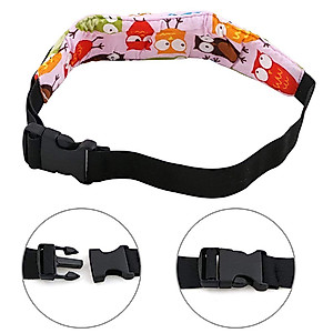 G-Tree 2 Pcs Fixing Band Baby Kid Head Support Holder Owl Print Sleeping Belt Car Seat Sleep Nap Holder Belt Baby Stroller Safety Seat Holder Belt(Pink)