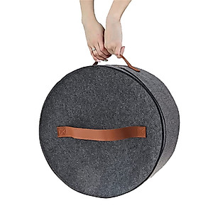 Memfish Hat Box-Hat Boxes for Women Storage Travel Hat Box Large Round Hat Carrier Case Organizer Wide-Brim Cowboy Men Cowboys Caps Clothes Closet Storage Foldable Hat Box with Lids(Grey)