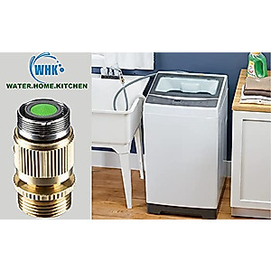 WHK Kitchen Quick Connect Faucet Adapter,Portable Washer Adapter Bathroom Sink Faucet Snap Adapter to Garden Hose 15/16 In.-27M or 55/64 In.-27F x3/4 inch GHT Female for Washer, Indoor Sink（2packs)