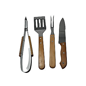 4-Piece Stainless Steel BBQ Grill Tools Set with Portable Case