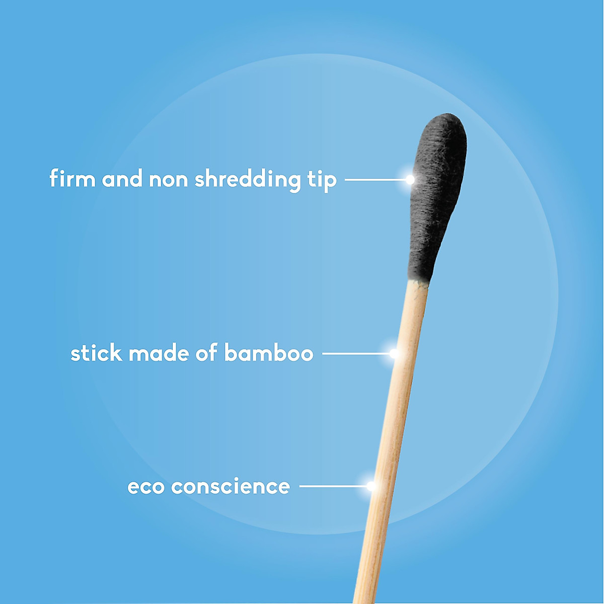 The Humble Co. Bamboo Cotton Swabs (600 count) - Cotton Swabs and Cotton Buds for Ears, Makeup, Pet Care and Cleaning (Black)