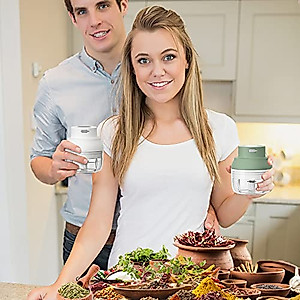 Andekas Electric Herb Grinder - 3.9"/3.4oz Large Capacity Grinder with USB Rechargeable and Brush, Perfect for Grinding Spices & Herbs (White)