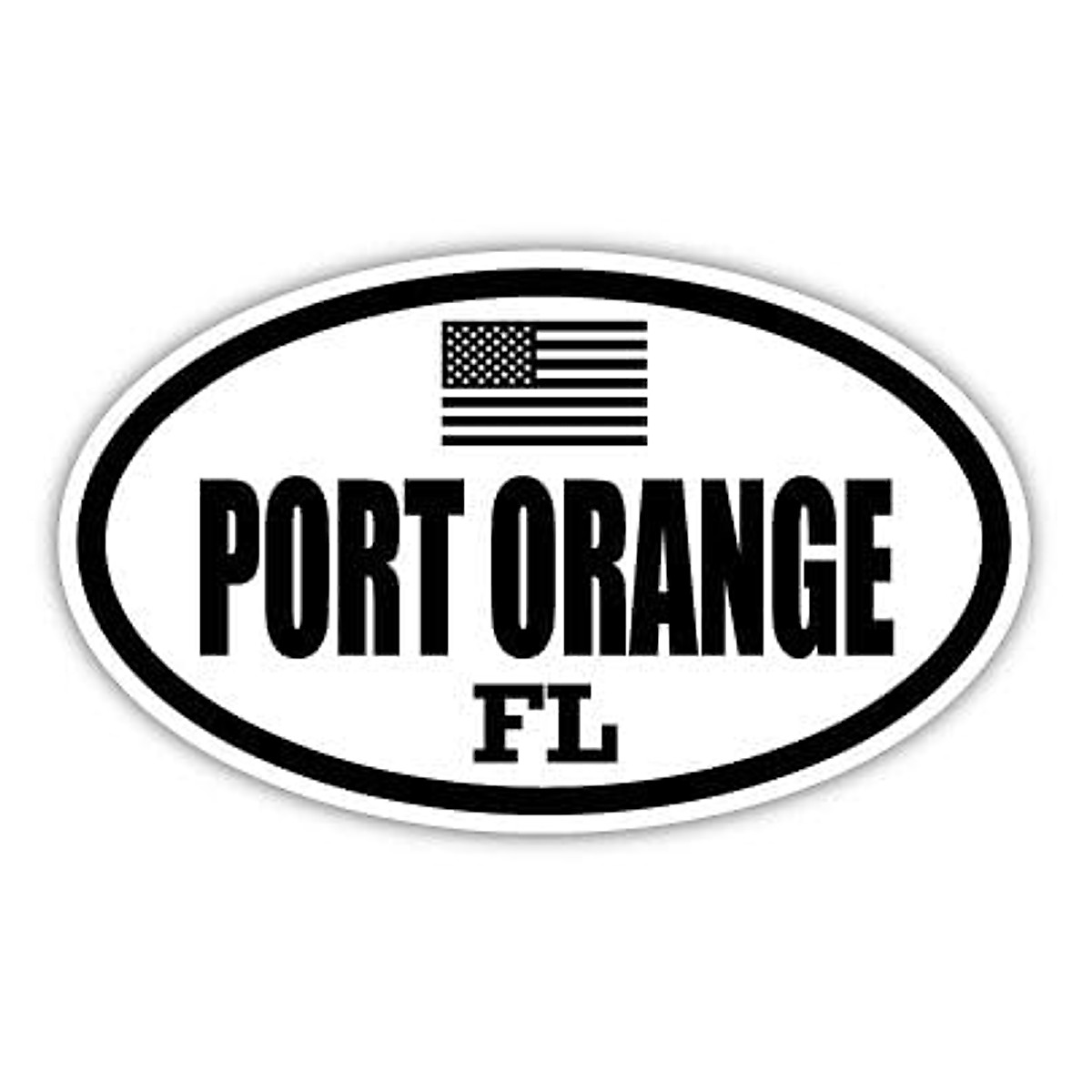 3 Pack Reflective Port Orange FL Florida Volusia County Stealthy US Flag Euro Decal Sticker Vinyl for Hard Hats, Bottles, Glass, Toolbox 2" x 3"