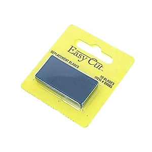 EasyBoxCutter, Easy Cut 1000 Blue Cutter with 10 ct Standard Replacement Extra Tape Cutter at Back, Dual Side Edge Guide, 3 Blade Depth Setting