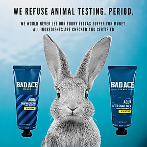 BAD ACE Aqua Bundle | Korean Skin Care for Men | Protects Skin from Razor Burn | Jeju Ocean Men's Shaving Cream (4 oz) & After Shave Balm for Men (3 oz)