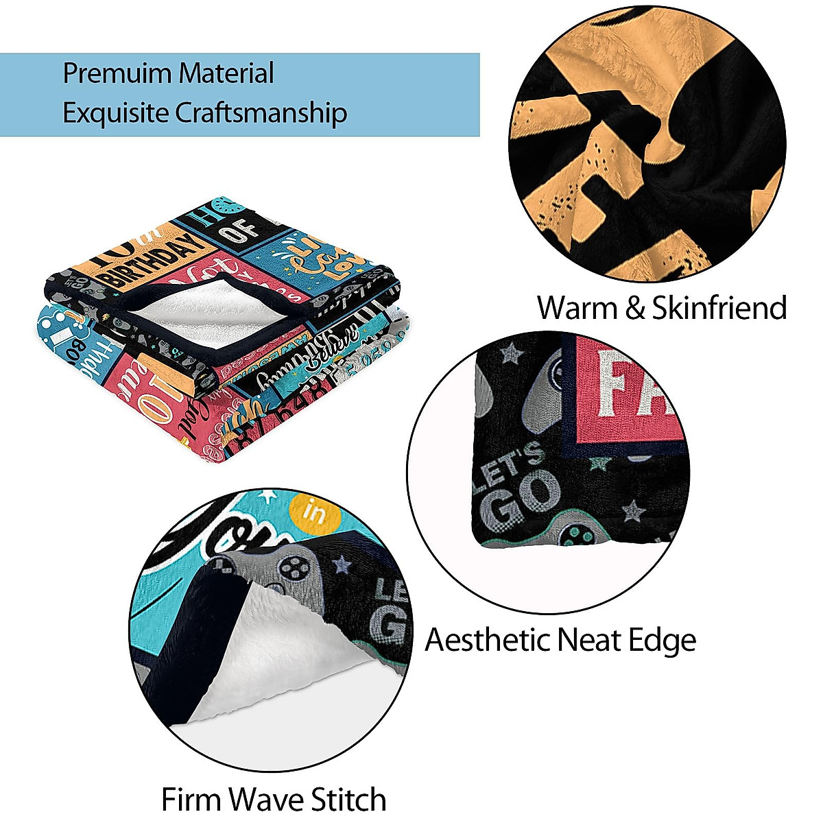 10 Year Old Boy Gift, Best Birthday Gifts for 10 Year Old Boy, 10 Year Old Boy Birthday Gifts, Boys Age 10 Gifts Ideas, 10 Yr Old Gifts for Boys, 10th Birthday Decorations for Boys Blanket 60"X 50"