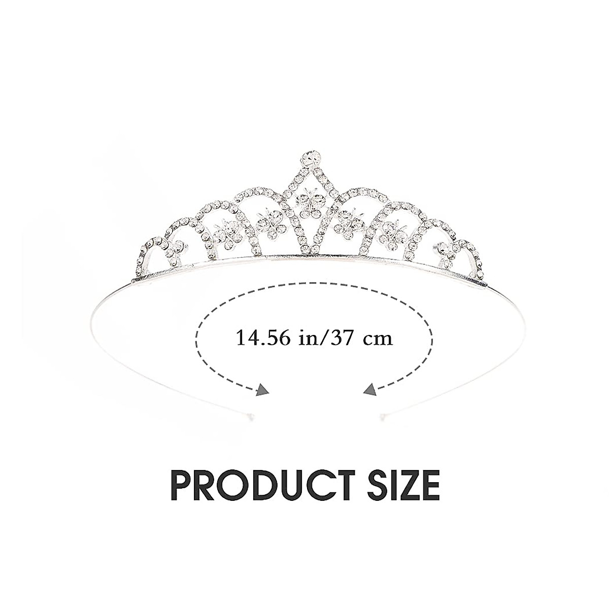 Gortin Crystal Tiara Crown Silver Princess Crown for Birthday Rhinestones Headbands Bride Wedding Headpieces