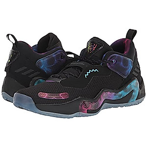 adidas Unisex D.O.N. Issue 3 Basketball Shoe, Black/Bright Cyan/Purple, 10 US Men