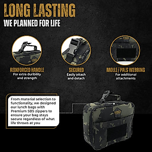 HSD Lunch Bag - 8mm Thick Foam Insulation, Water Resistant, Lunch Box, Buckle Handle, Outside Pocket for Snacks & Utensils, Inside Mesh Pocket, Easy Clean Lining (Coyote Brown)