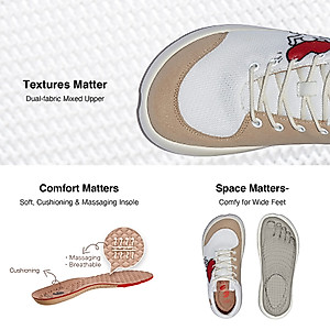 UIN Women's Art Painted Fashion Sneaker Wide Toe Lace-up Lightweight Comfort Walking Travel Shoes Bartello Ⅵ Give You My Heart 2 (7.5)